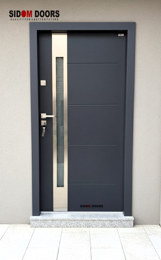 European bedroom Grey with Glass - Sidom Doors